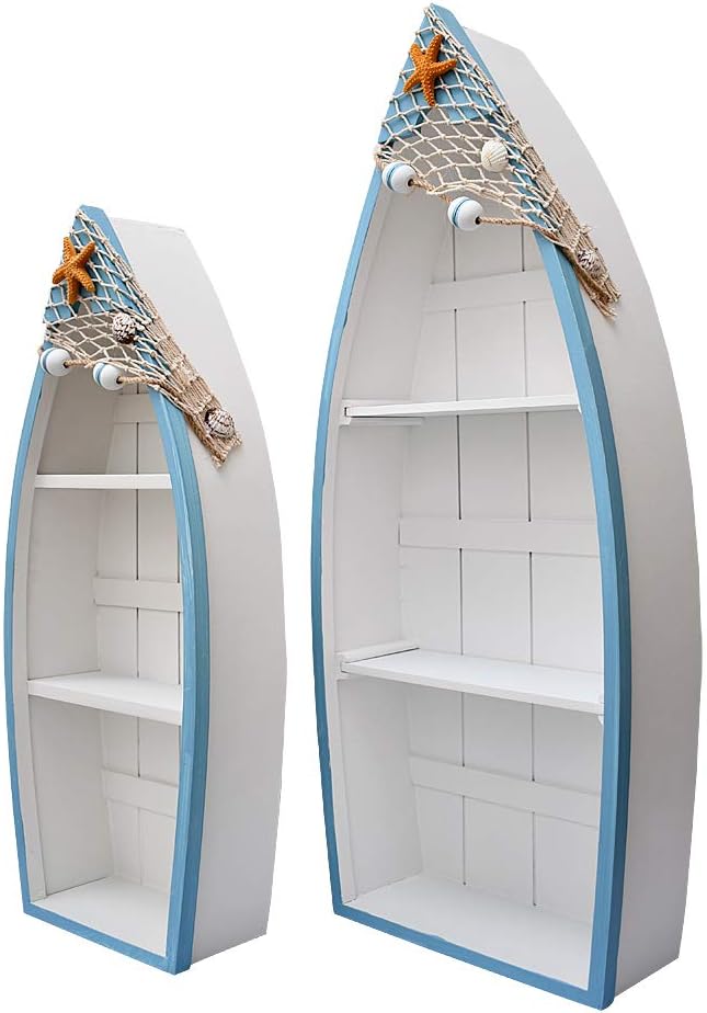 Amazon.com: DRH - Nautical Distressed Wood Boat Shelf with Drawer ...