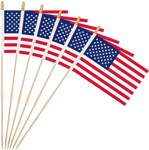 Amazon.com : Pack of 12, Handheld American Flags 8x12 Inch - Small USA ...