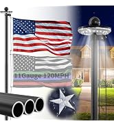 Amazon.com : FFILY Heavy Duty Flag Pole, 25 FT 12 Gauge Extra Thick ...