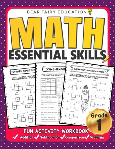Math Essential Skills for Grade 1, Activity Workbook for Kids, Math ...