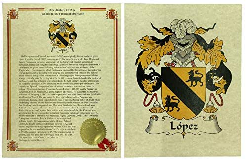 Amazon.com: Lopez - Coat of Arms and Last Name History - 8.5x11 Print ...
