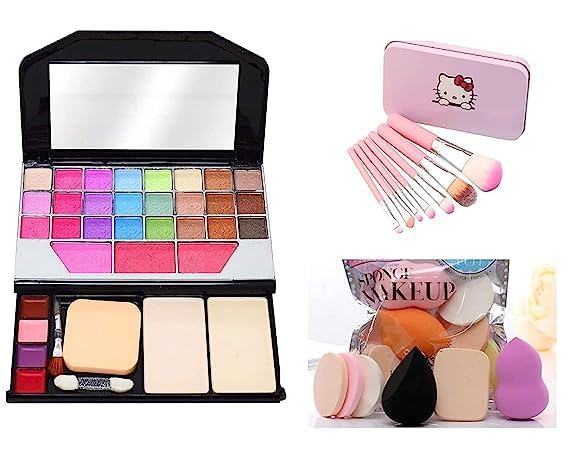 6155 Makeup Kit With Professional Makeup Brush Set And 6in1 Puff Set ...