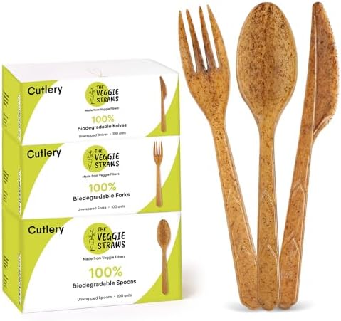 Amazon.com: Sustainable Agave Co - Agave Fiber Cutlery Set - 66 Biofilm ...
