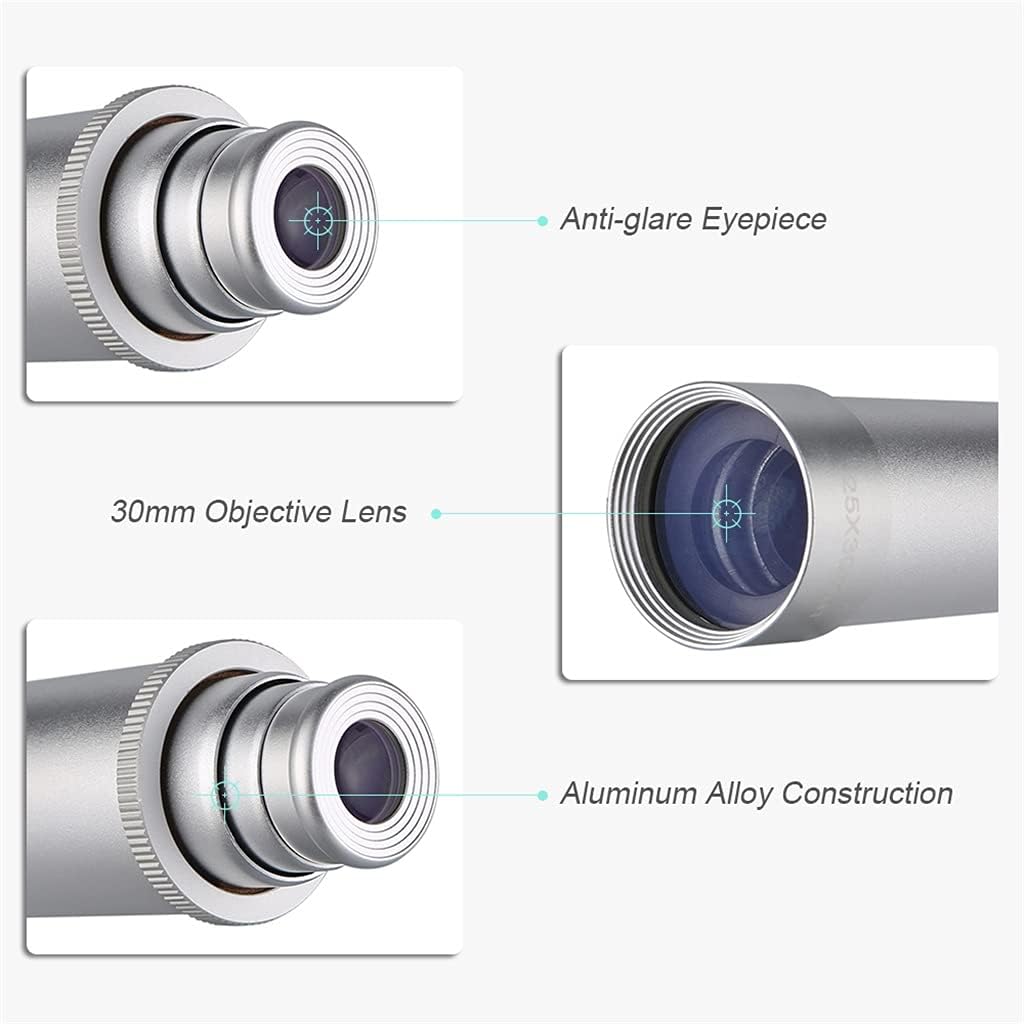 LIUJUN 25×30 Pocket Zoomable Monocular Pirate Telescope Portable ...