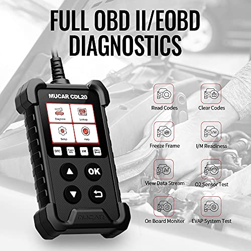 MUCAR CDL20 OBD2 Scanner, OBD2/ EOBD Car Code Reader with Full OBDⅡ ...