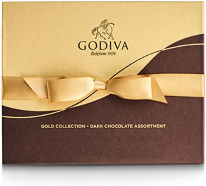 Amazon.com : Godiva Chocolatier Dark Chocolate Gift Box, 22 Count, 1 oz ...