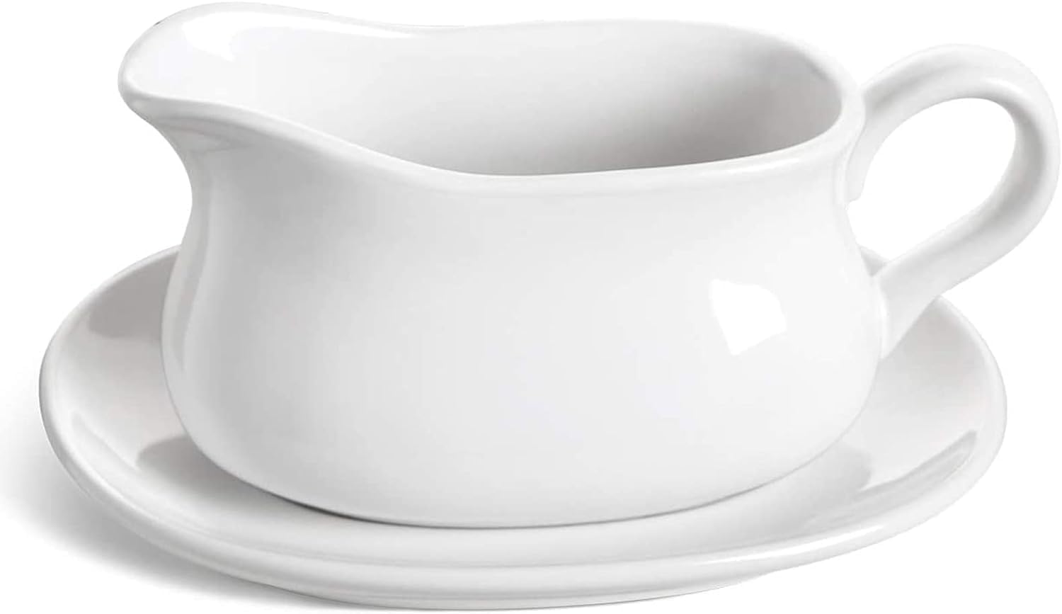 Amazon.com | Miecux Gravy Boat wiht Tray, Ceramic Serving Saucer&Dish Dispenser for Sauces ...