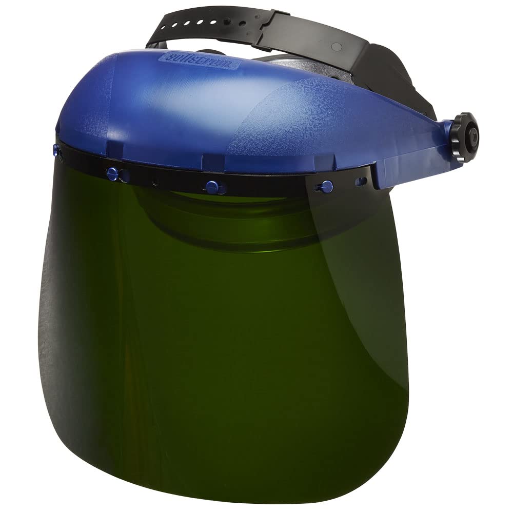 Sellstrom Single Crown Safety Face Shield with Ratchet Headgear, Shade ...