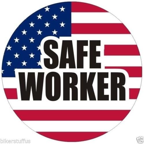 Amazon.com: BIKERSTUFFUS Safe Worker American Flag Hard HAT Sticker ...