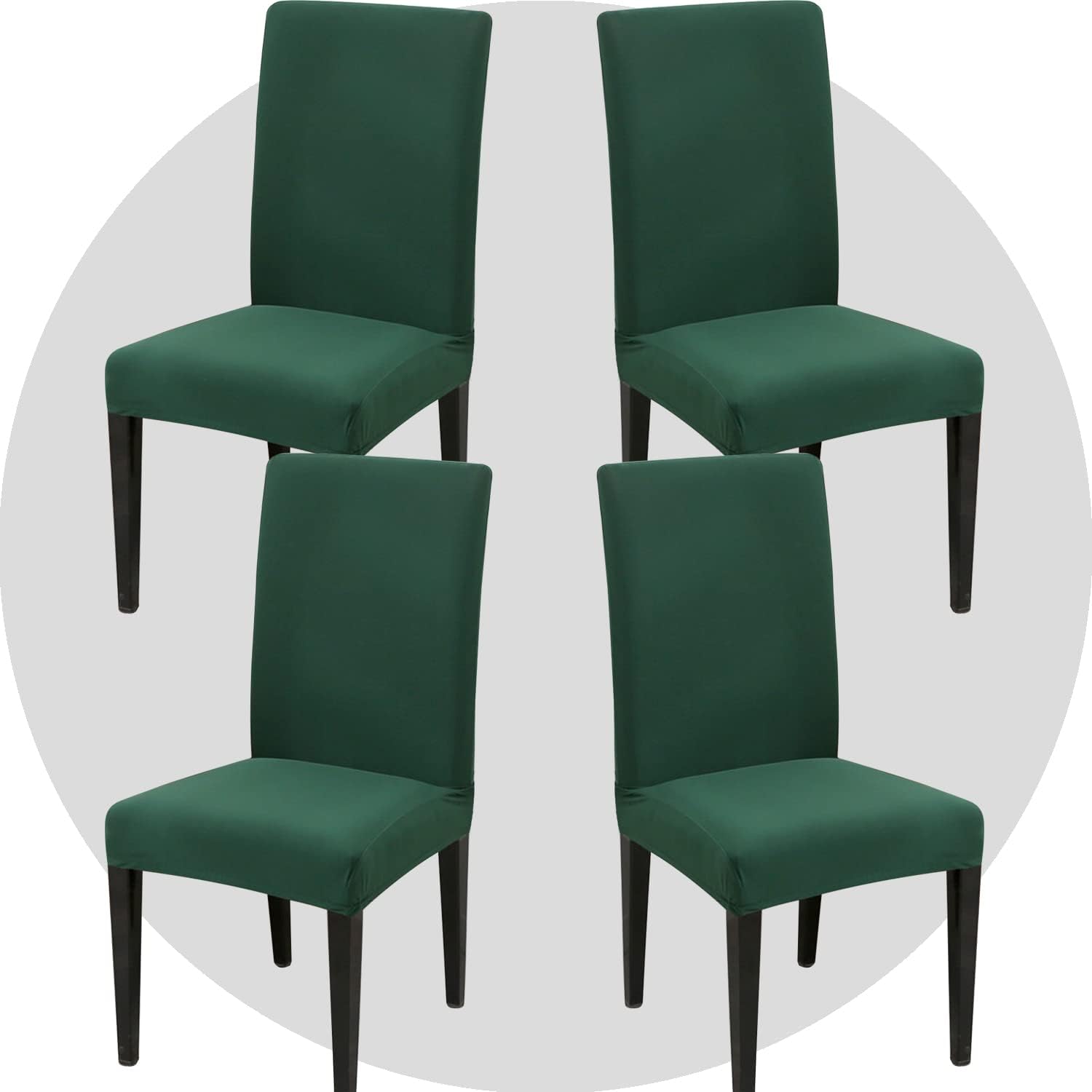 Amazon.com: DLMWELL Stretch Chair Covers Slipcovers Set of 4 dark green ...