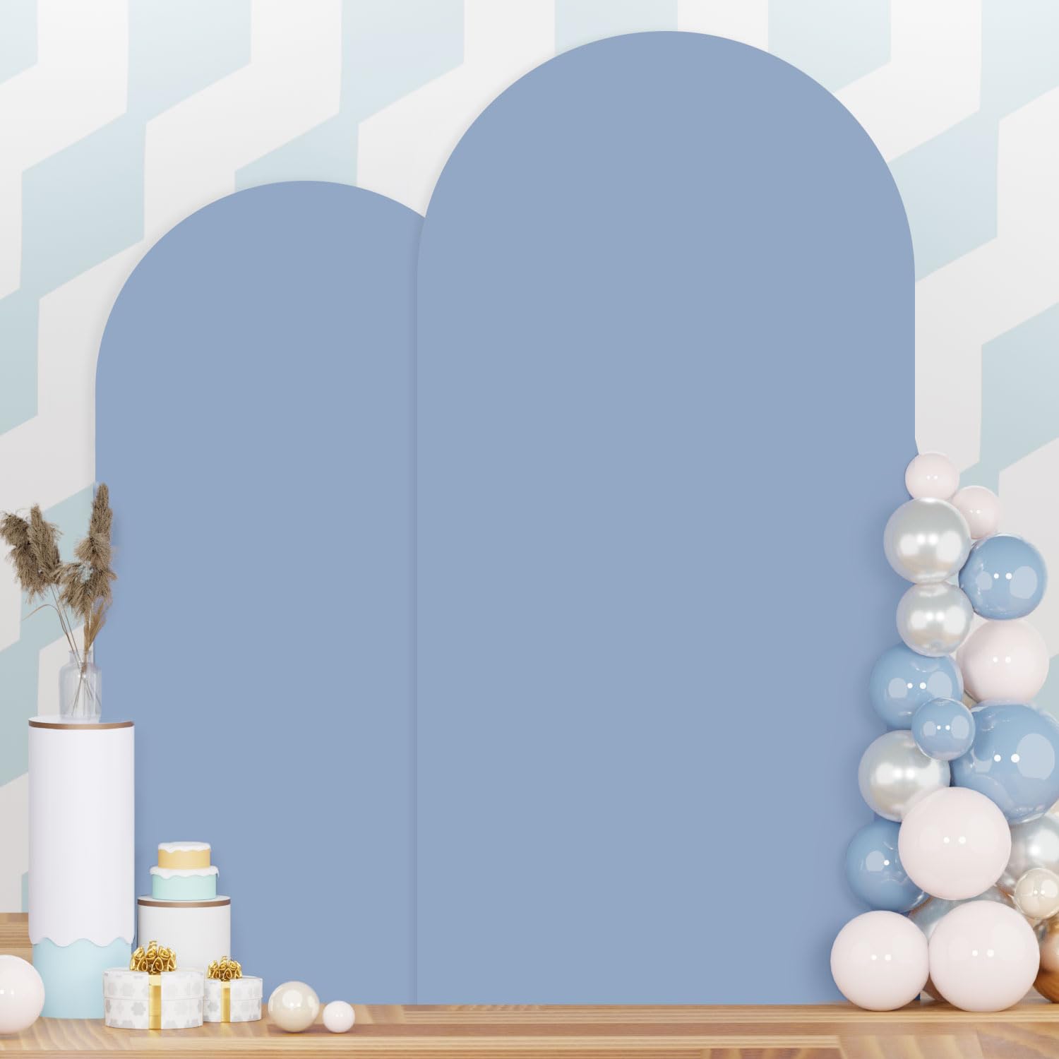 Amazon.com: PATYDEST Dusty Blue Arch Cover Set of 2 Spandex Fitted Arch ...