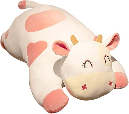 Amazon.com: ELAINREN Valentine's Pink Cow Stuffed Animals Pillow Ultra ...