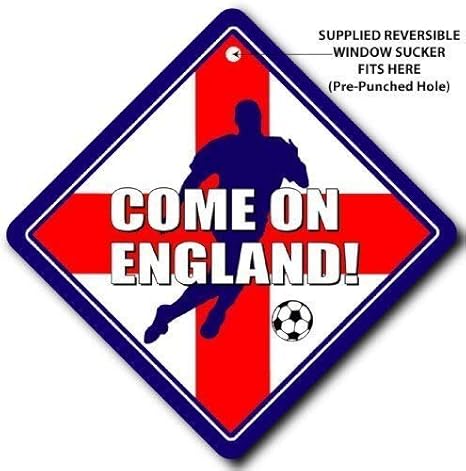 Come On England Car Sign, Come On England, Football Supporters Car Sign ...