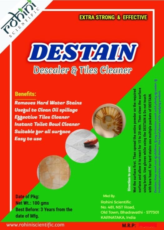 Destain Bathroom Tiles Cleaner Descaler Removes lime scale deposits on ...