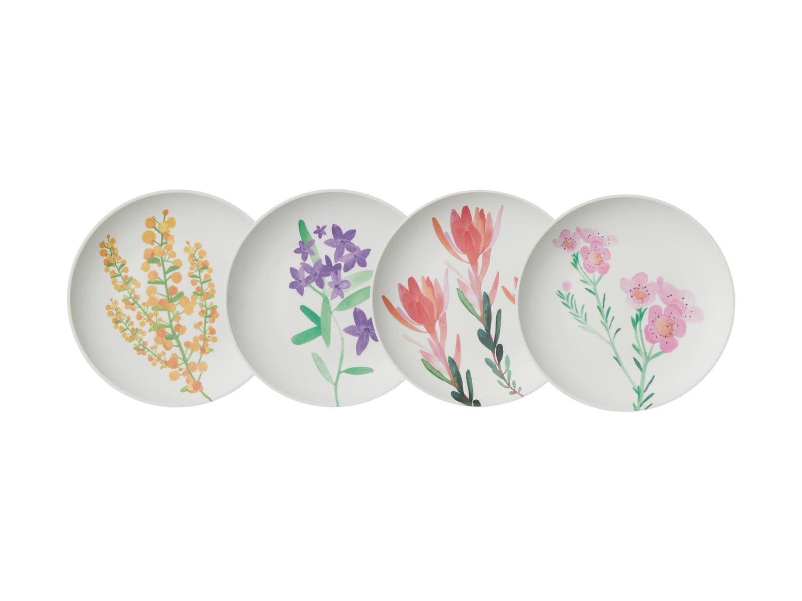 Maxwell & Williams Wildflowers Bamboo Plate 20cm Set of 4 Assorted ...