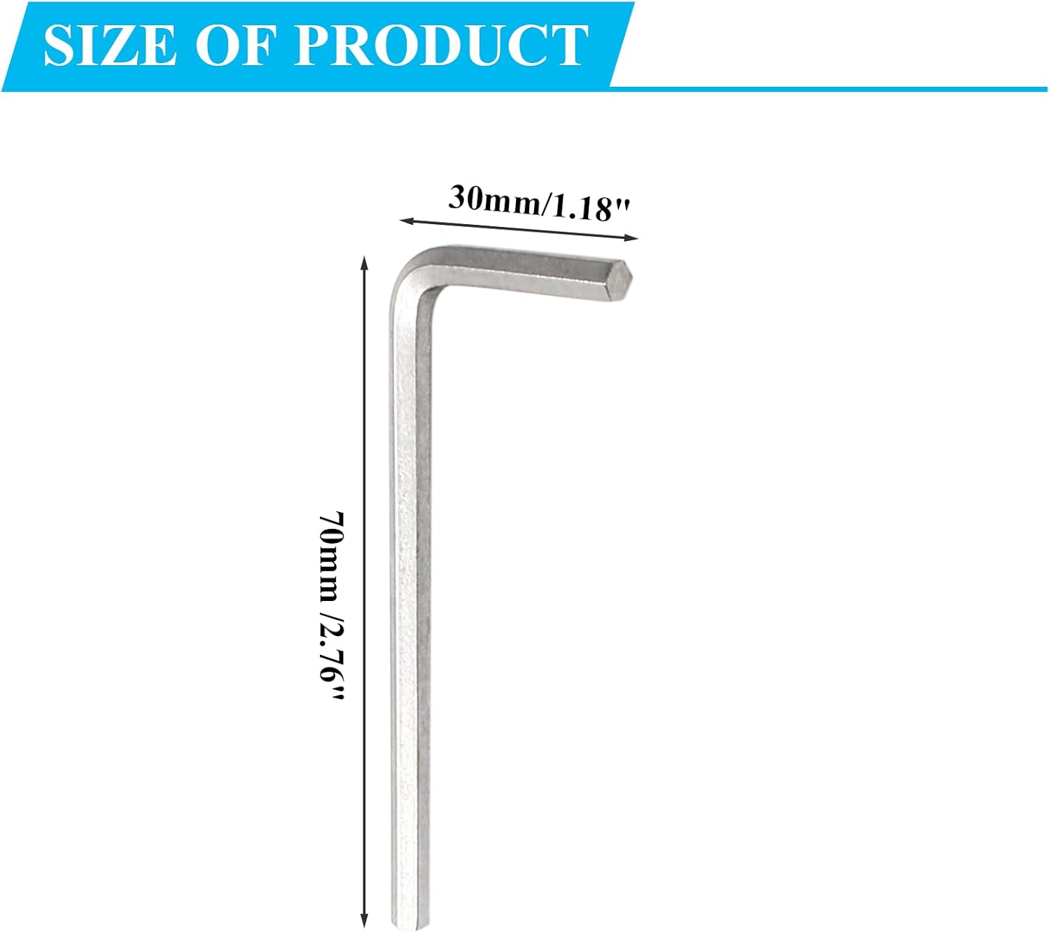10 llaves hexagonales de 532 pulgadas, llave Allen en forma de L, acero ...