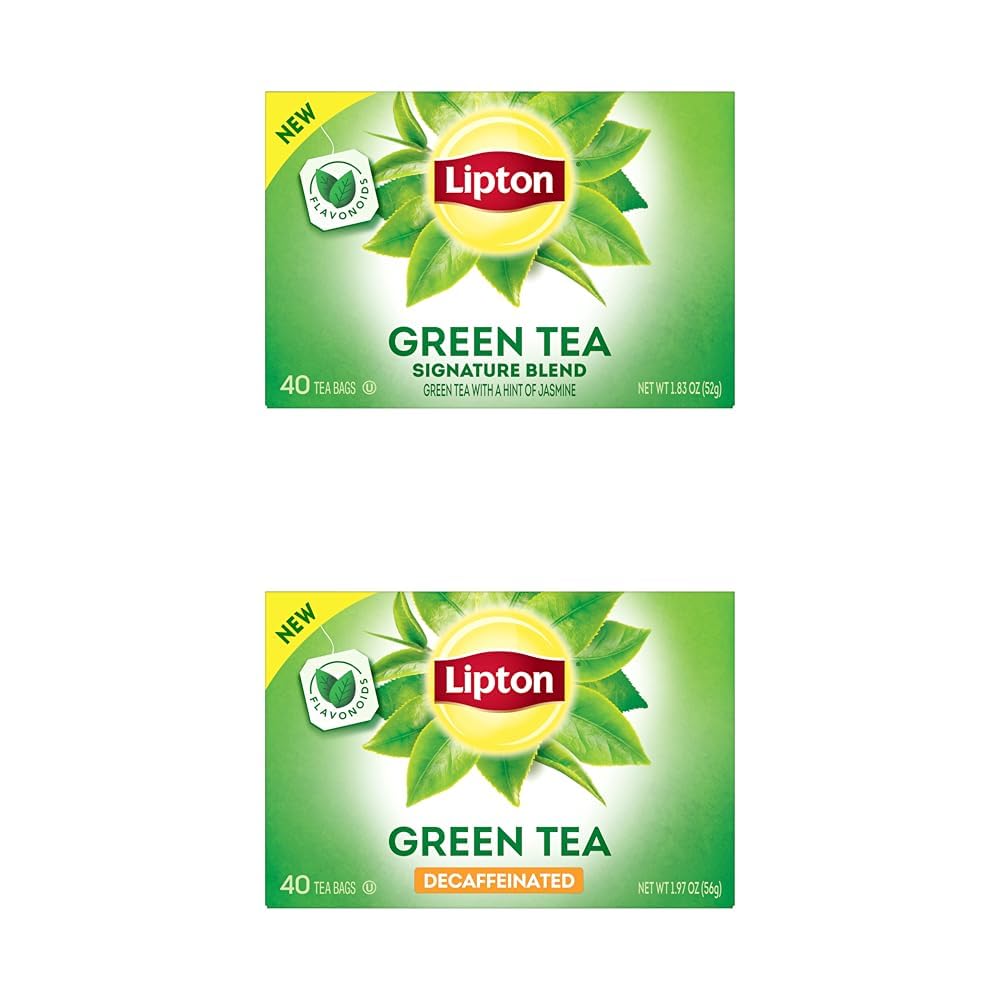 Amazon.com : Lipton Green Tea Bundle, Caffeinated for Day and ...