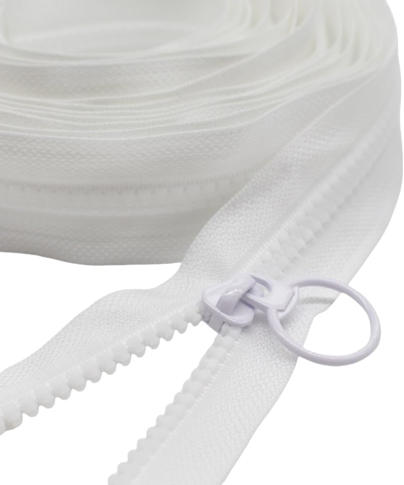 Amazon.com: YaHoGa #5 Plastic Zipper by The Yard Bulk White 5 Yards ...