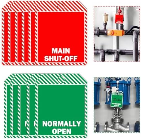 Amazon.com : Well tile Main Shut-Off Sign Normally Open Valve Tag 3 x3 ...