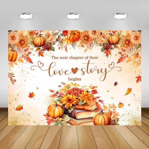 Amazon.com : Mocsicka Fall in Love Bridal Shower Backdrop Boho Autumn ...