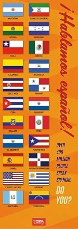 Amazon.com: Teacher's Discovery We Speak Spanish Flags Skinny Poster ...