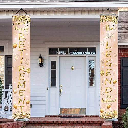 Amazon.com: Happy Retirement Door Banner Decorations, Pink Rose Gold ...