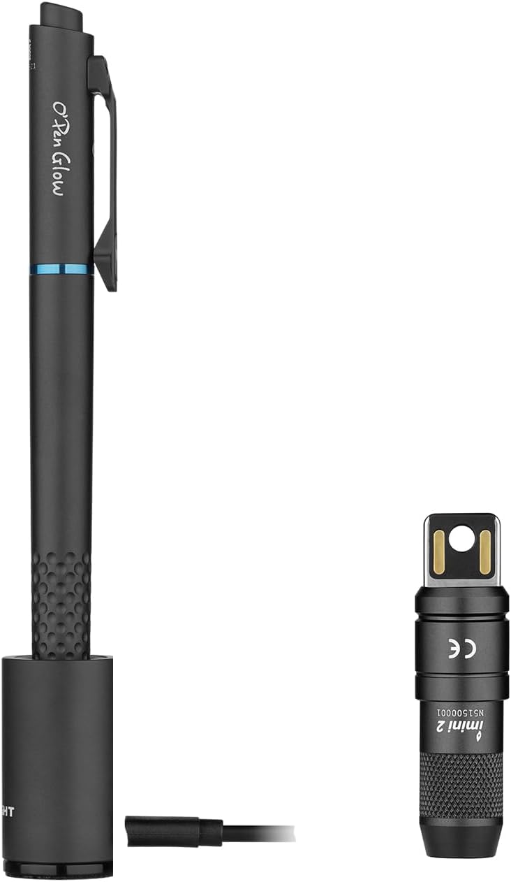 OLIGHT O'Pen Glow EDC Pen Light, 120 Lumens with Green Beam ...