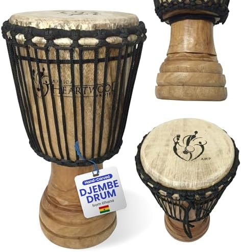 Amazon.com: Africa Heartwood Project Hand-Carved Djembe Drum from Ghana ...