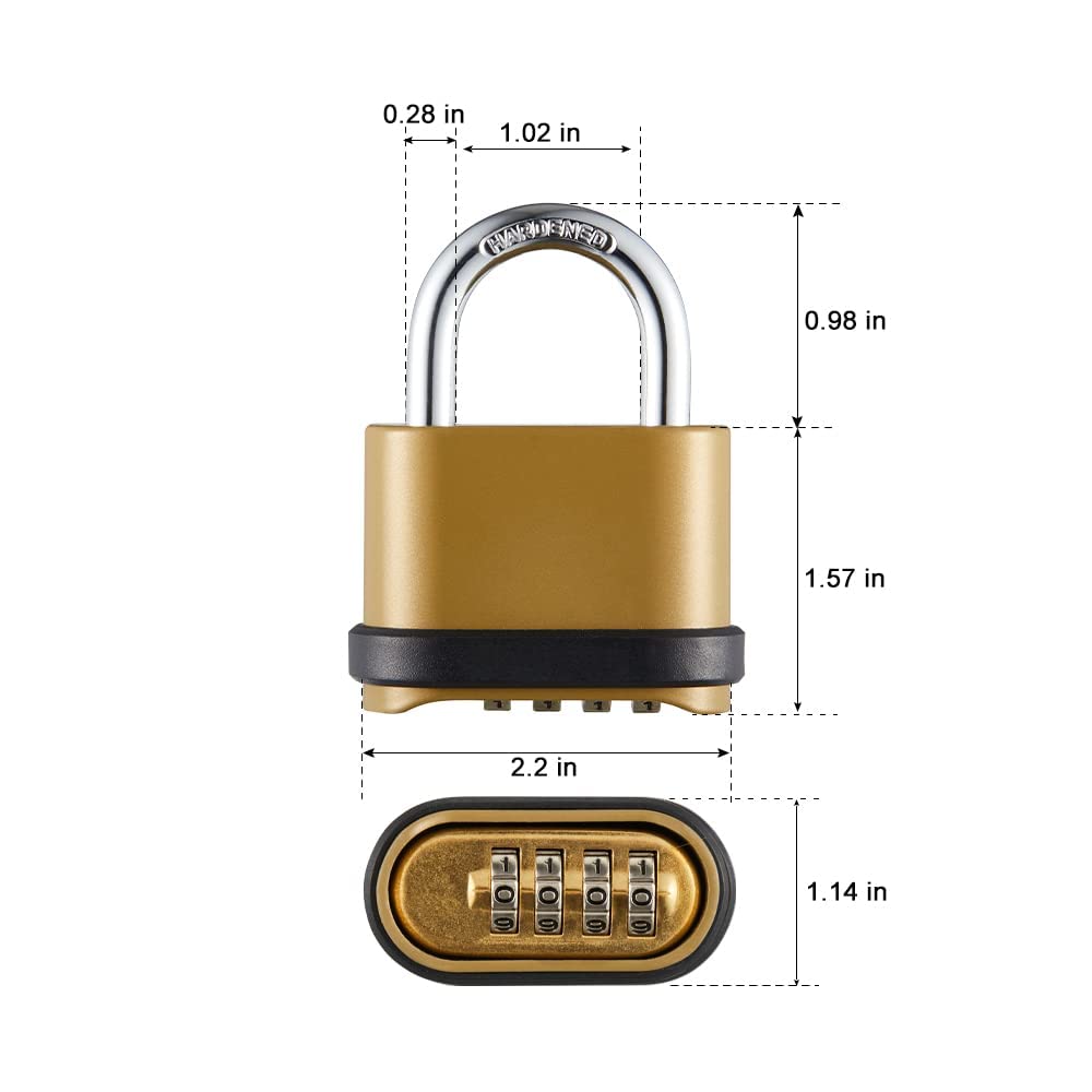Snapklik.com : CINCINNO 4 Digit Combination Lock, Outdoor Combination ...