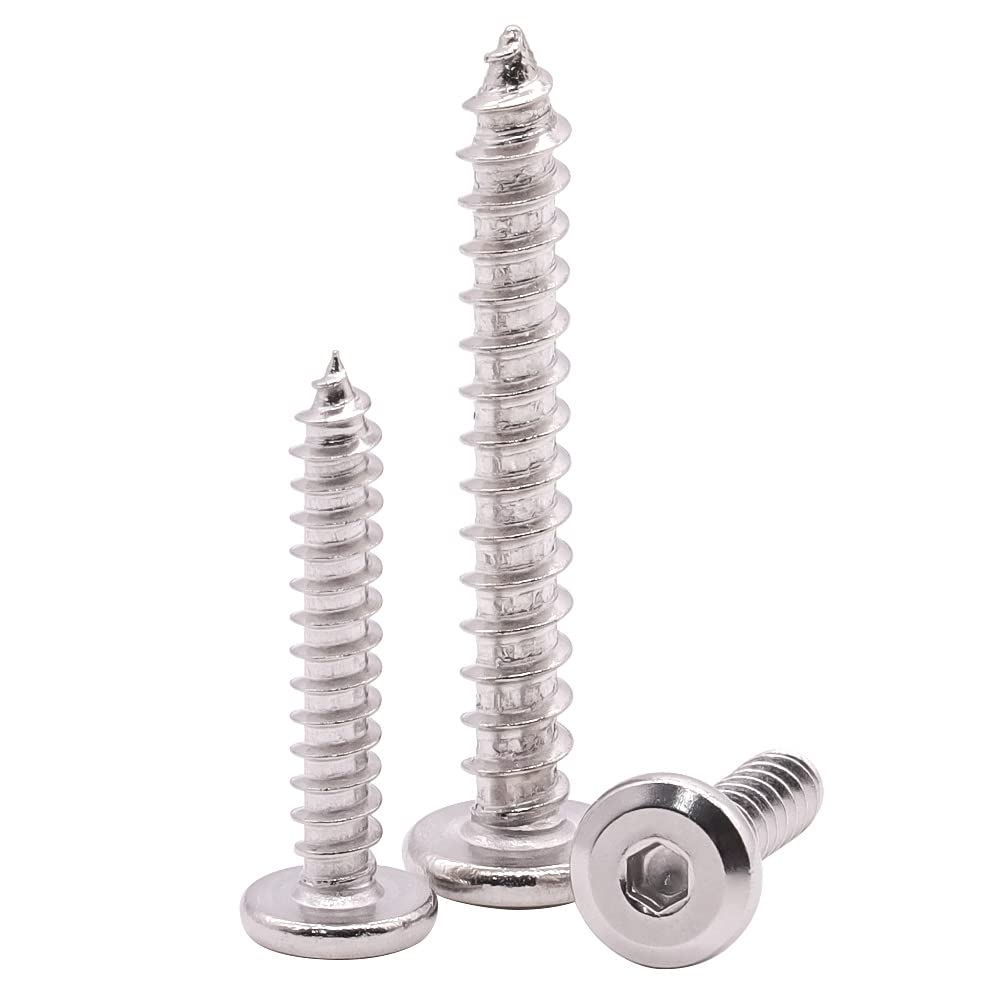Snapklik.com : M6 X 25mm Flat Socket Head Self Tapping Screws, 304 ...