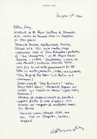 Amazon.com: Robin Ray - Biography Signed 08/17/1984 : Collectibles ...