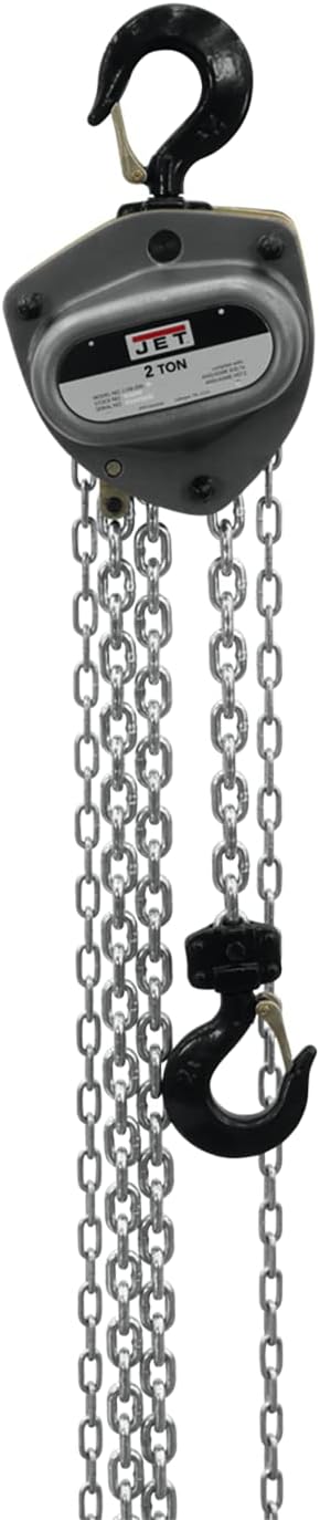 JET 2-Ton Hand Chain Hoist, 10' Lift, Overload Protection (L-100-200WO ...