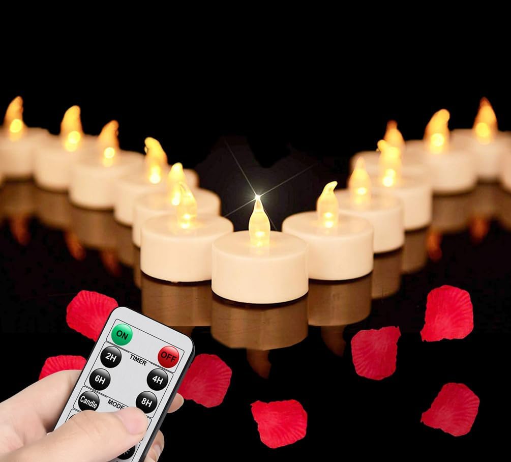 Amazon.com: LED Tea Lights with Remote Control: Battery Operated Bulk ...