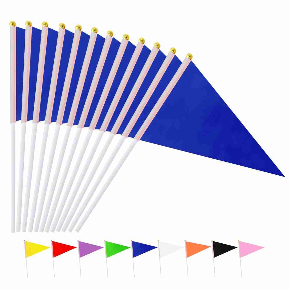 Amazon.com: Ckexin 25Pack Solid Blue Pennant Stick Flag Small Mini ...