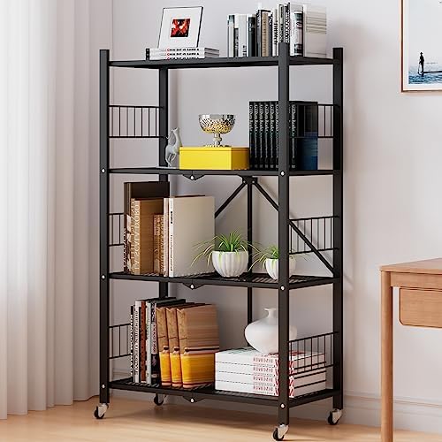 Amazon.com: gaildon Foldable Shelves with Wheels, Heavy Duty Storage ...