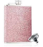 Amazon.com | Eiarrnp Glitter Bling Pink Flasks for Liquor for Women ...