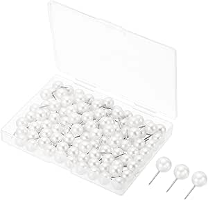 PATIKIL Push Pins, 100 Pack Plastic Round Head Map Tacks Thumb Steel ...