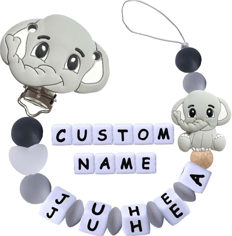 Amazon.com: Pacifier Clip Personalized Name Silicone Pacifier Clip ...
