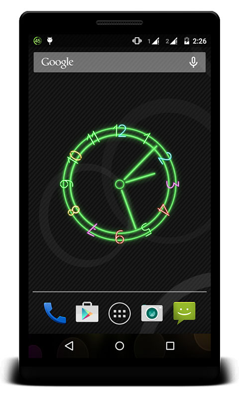 Fluorescent Clock Live Wallpaper