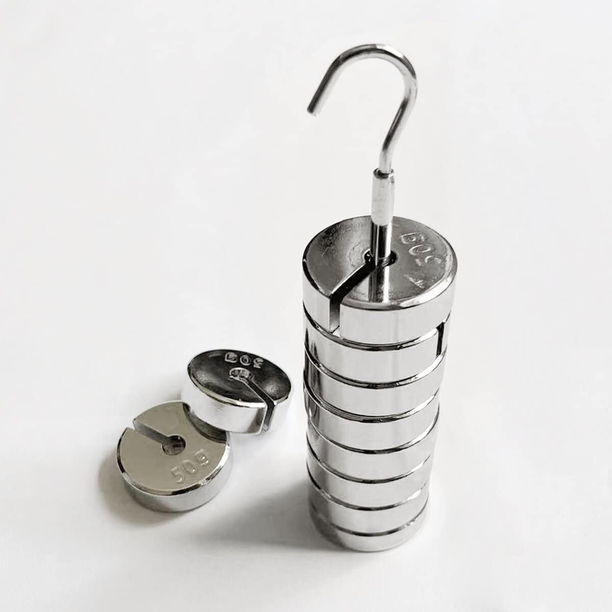 Amazon.com: Juego de pesas ranuradas, 9 pesos con colgador que suman 17 ...