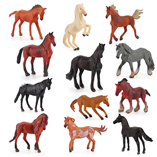 Snapklik.com : 12PCS Realstic Mini Horse Figurines Toy Palyset Arabian ...