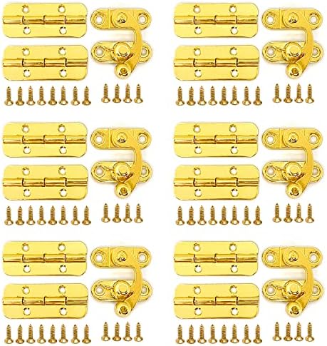 Amazon.com: 12Pcs Jewelry Box Hinges & Latches - 6Pcs Antique Hook ...