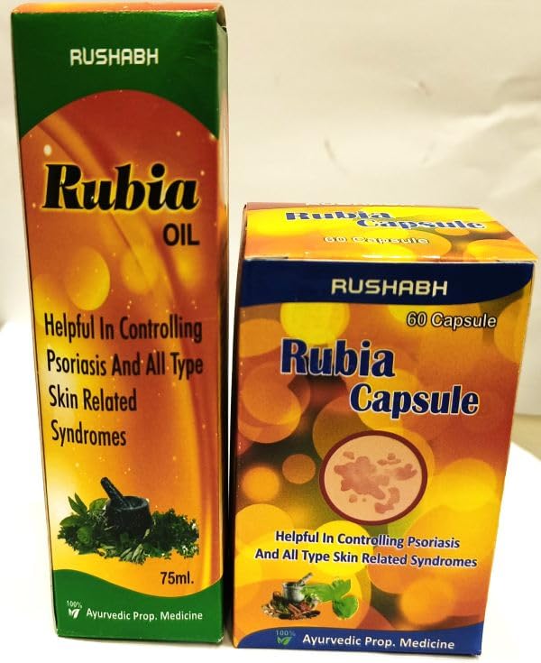 Buy RUBIA CAPSULE -60 CAPSULE WITH RUBIA OIL 75ML Helpful in Psoriasis ...
