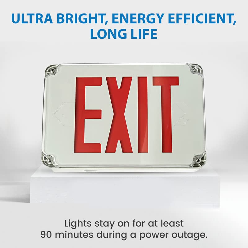 Snapklik.com : Red LED Emergency Exit Sign For Fire Escapes, Doors, And ...