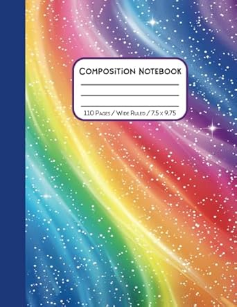Amazon.com: Rainbow Composition Notebook, Cute Colorful Space Galaxy ...
