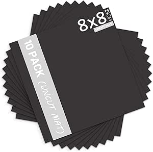 Amazon.com: Mat Board Center, 10 Pack 8x8 Black Uncut Mat Boards ...