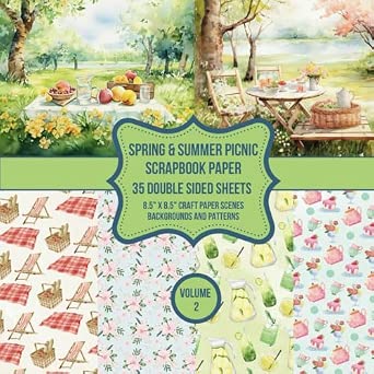 Spring & Summer Picnic Scrapbook Paper Volume 2: Double Sided Craft ...