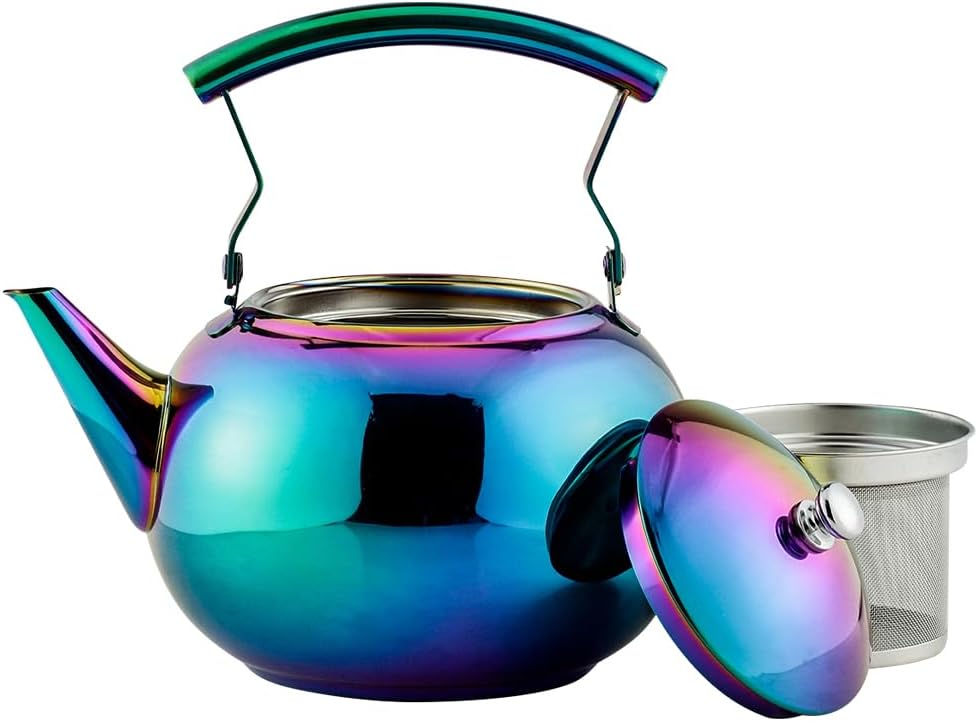 Amazon.com | Onlycooker Rainbow Tea Pot with Infuser for Loose Leaf 2 ...