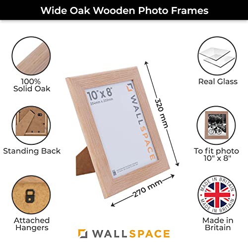 Wall Space Wide 10×8 Oak Frame | Light Oak 10×8 Photo Frame | 10 x 8 ...