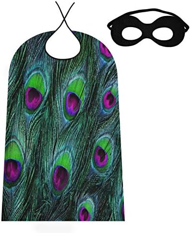 JIUCHUAN Cloaks Beautiful Peacock and Bird Feather Wizard Cloak Kids ...